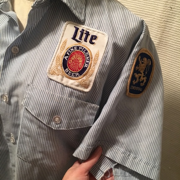 Vintage | Shirts | Rare Vtg Miller Beer Delivery Uniform Work Shirt ...